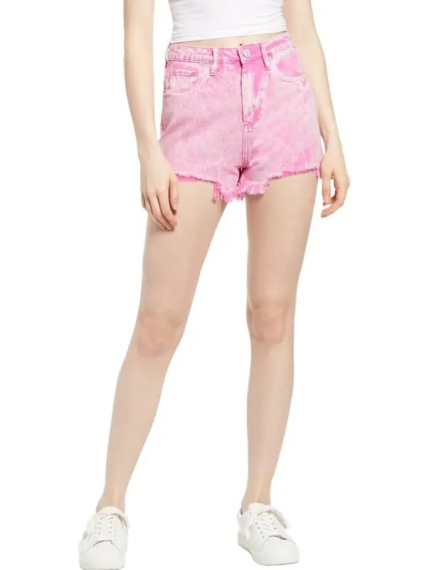 Blanknyc Reeve Cutoff Denim Shorts - Flamingo