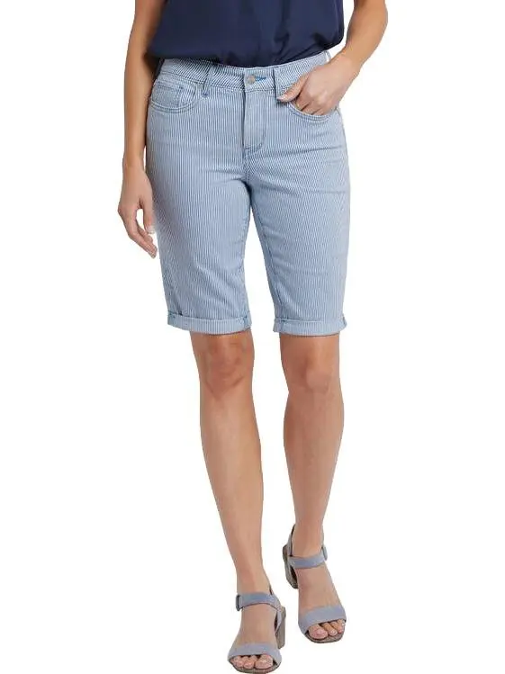 NYDJ Briella Roll Cuff Denim Shorts - Merida Stripe