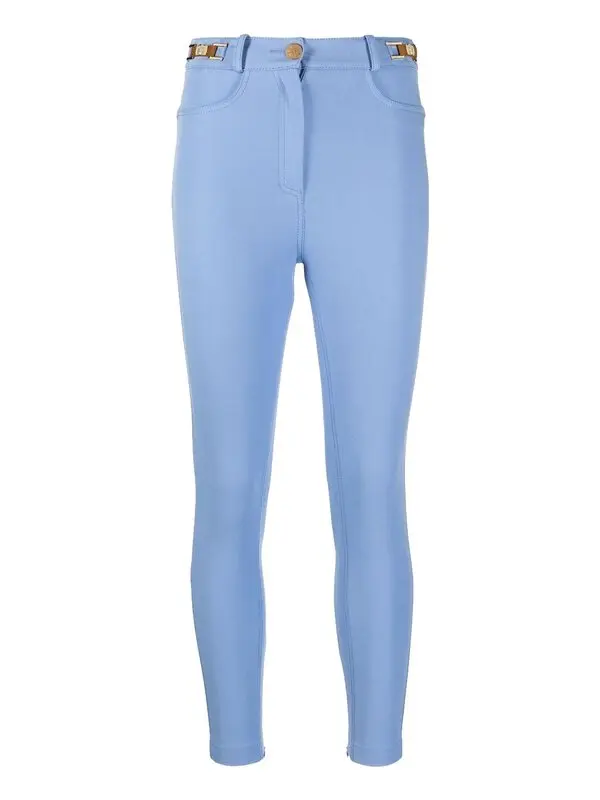 Elisabetta Franchi Cropped Skinny Trousers Cornflower - Blue