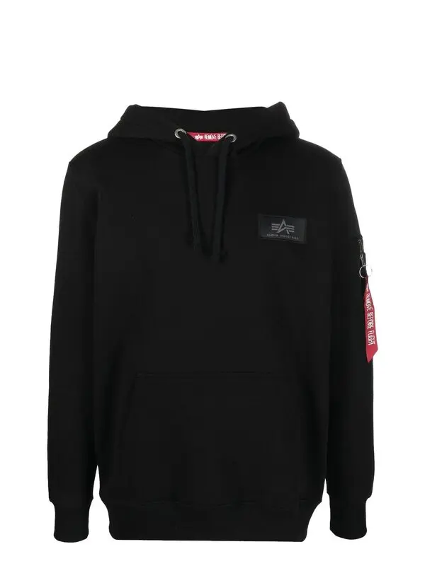 Alpha Industries Logo-print Hoodie - Black