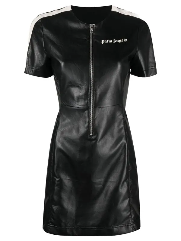 Palm Angels Side-stripe Mini Dress - Black