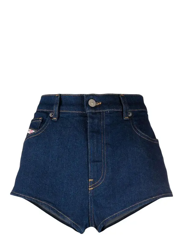 DIESEL® High-waisted Denim Shorts - Blue