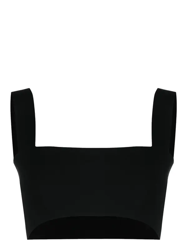 Victoria Beckham Square-neck Cropped Top - Black