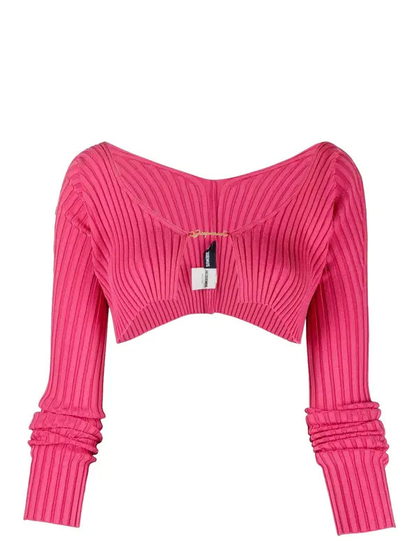 Jacquemus La Maille Pralu Cropped Cardigan - Pink