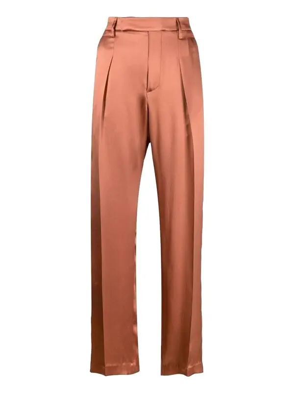 Brunello Cucinelli High-waisted Straight Trousers - Orange