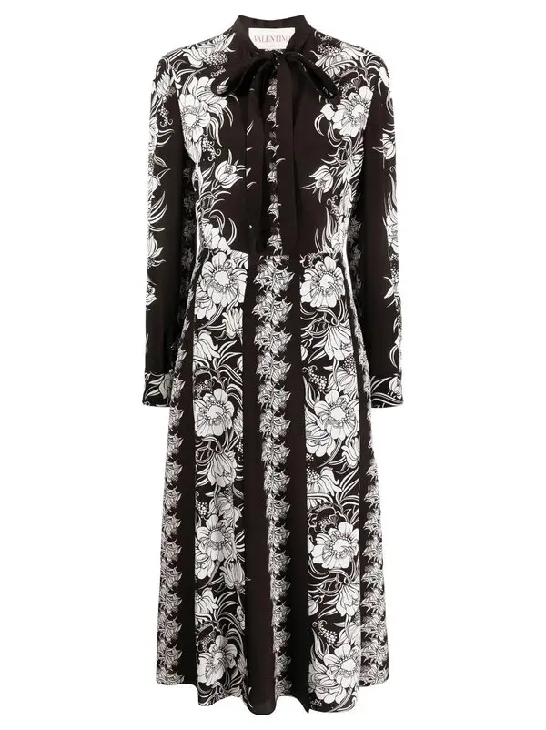 Valentino Garavani Floral-print Silk Maxi Dress - Brown