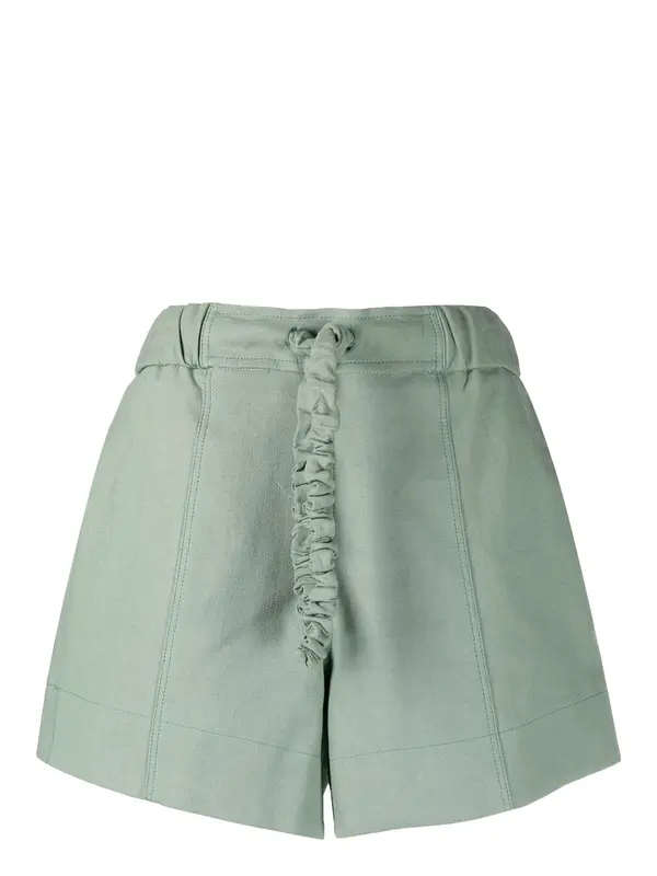 GANNI Drawstring Suiting Shorts - Green