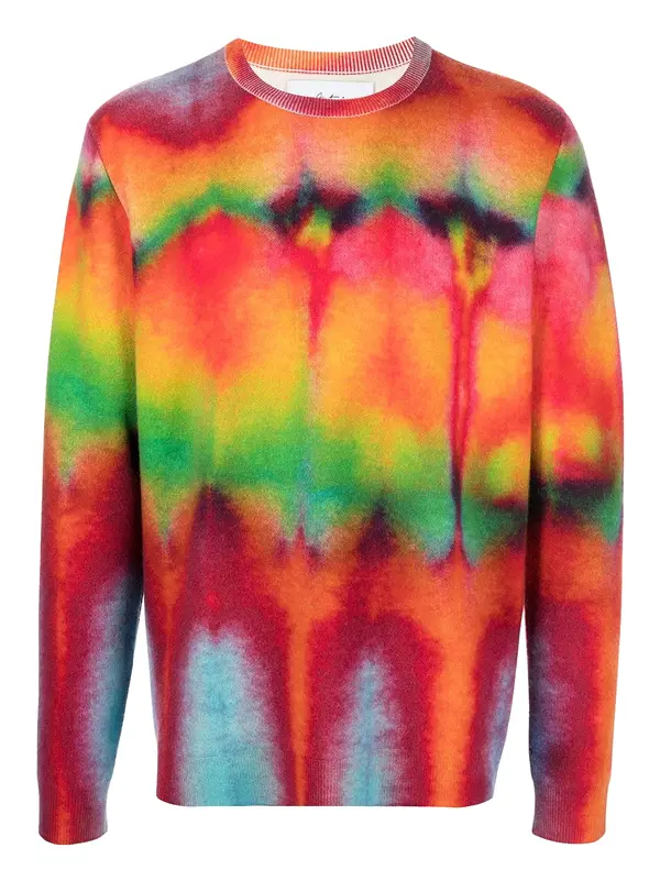 Aztech Mountain Tie-dye Pattern Sweater - Red