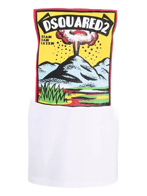 Dsquared2 Graphic-print Cotton T-shirt - White