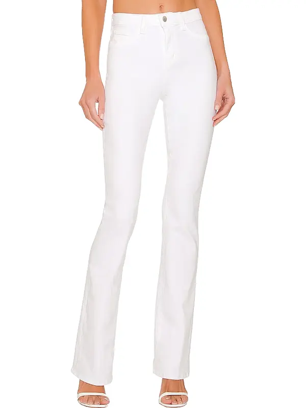 L'Agence Selma High Rise Baby Boot Jeans - Blanc
