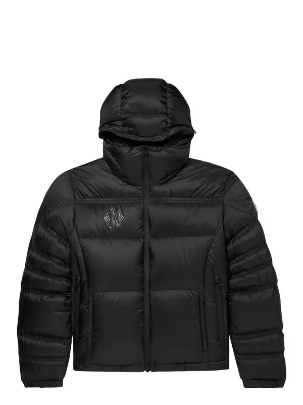 Moncler Logo-print Quilted Shell Down Hooded Jacket - Black