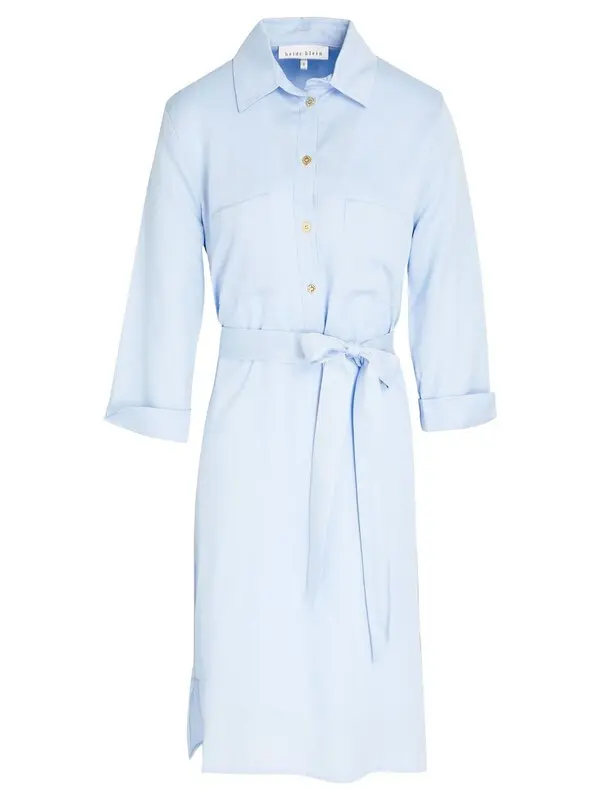 Heidi Klein Tencel Shirt Dress - Light Blue