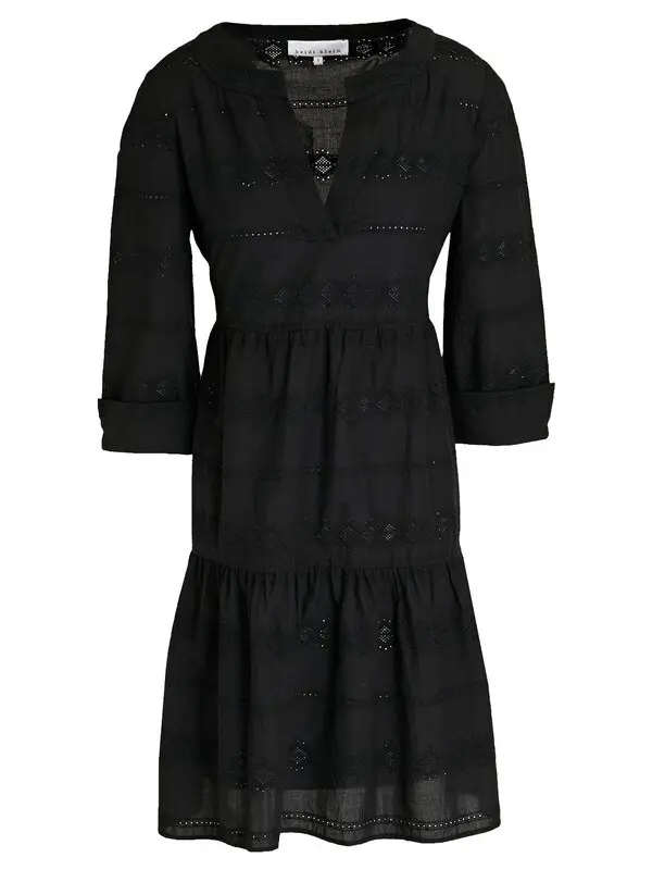 Heidi Klein Tiered Broderie Anglaise Mini Dress - Black