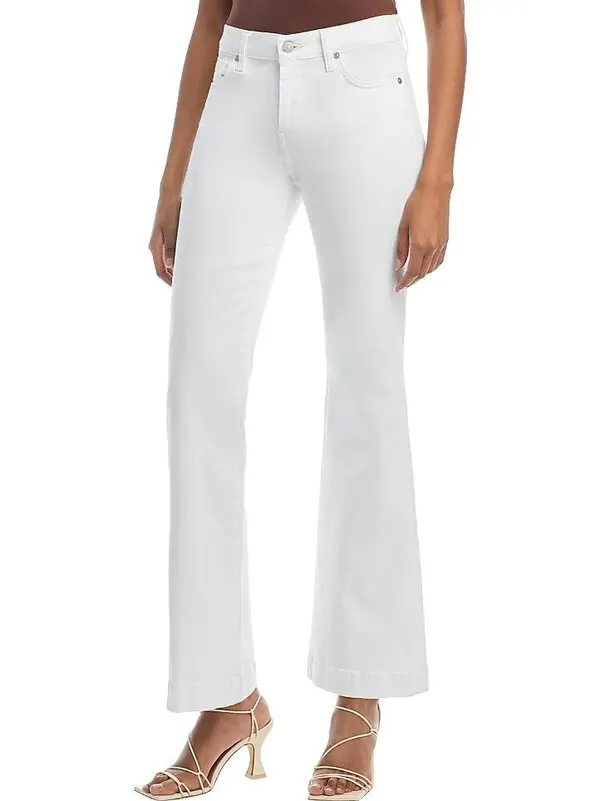 7 For All Mankind Slim Illusion Dojo High-rise Wide-leg Jeans - Luxe White