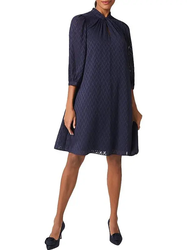 HOBBS LONDON Faye Printed Midi Dress - Navy