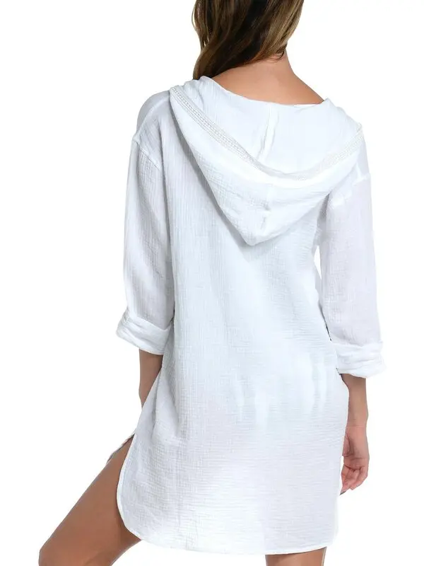 La Blanca Hooded Tunic Cover Up - White