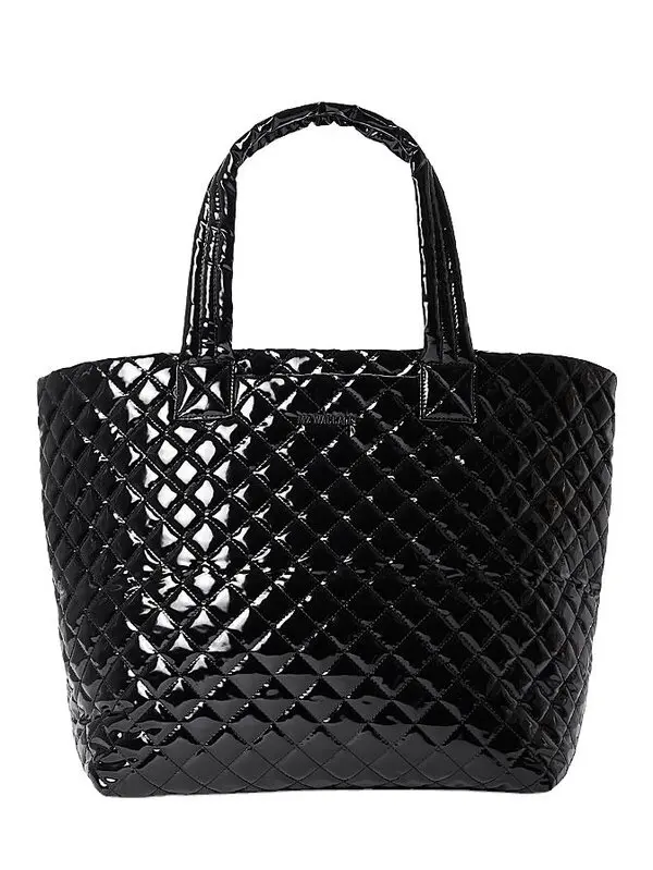 Mz Wallace Large Metro Tote Deluxe - Black Lacquer/black