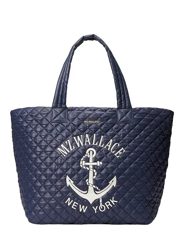 Mz Wallace Large Metro Tote Deluxe - Navy/gold