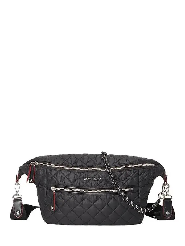 Mz Wallace Large Crossbody Sling Bag - Black/silver