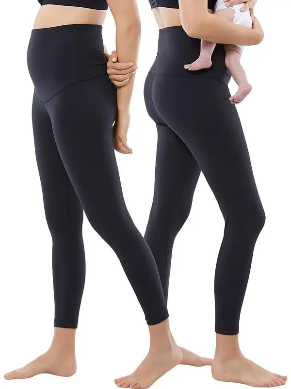 Ingrid & Isabel® Active Postpartum Light Compression Leggings, Pack Of 2 - Black/black