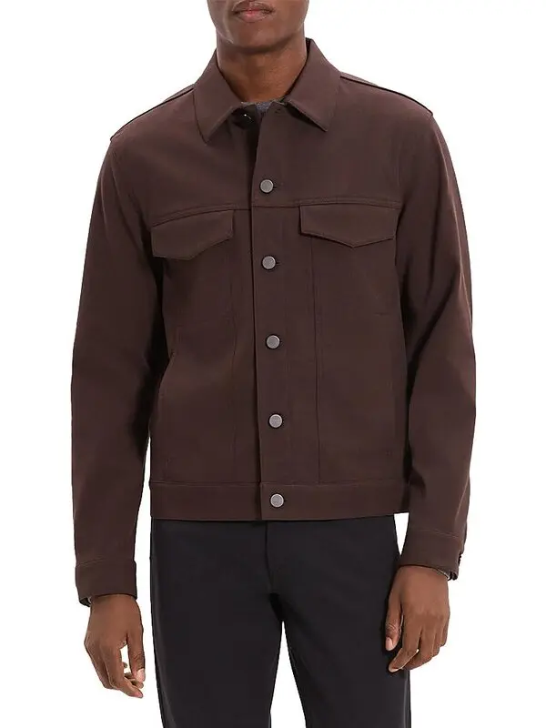 Theory River Jacket In Neoteric Twill - Brownwood
