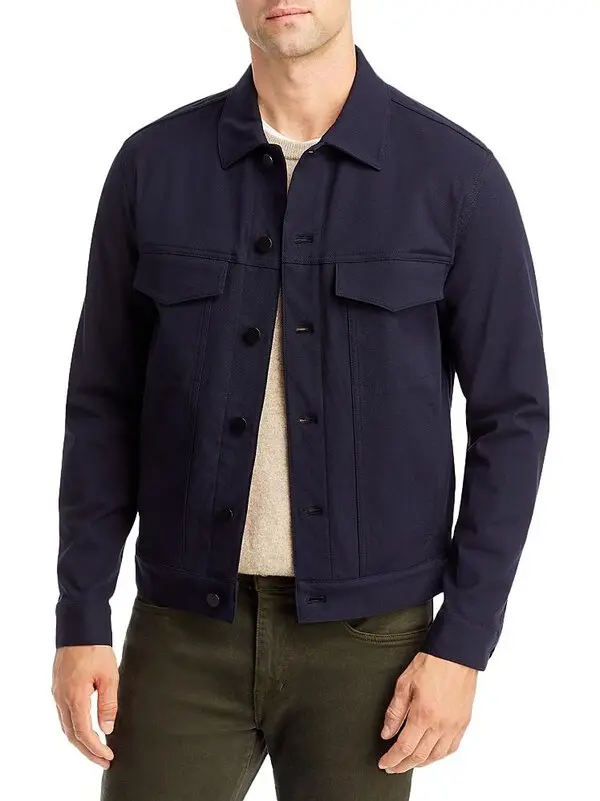 Theory River Jacket In Neoteric Twill - Dark Navy