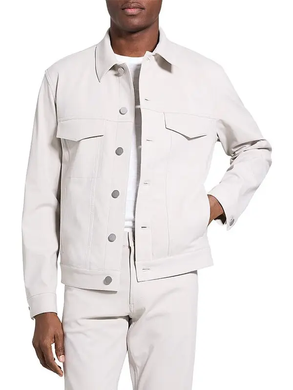Theory River Jacket In Neoteric Twill - Silver Cloud