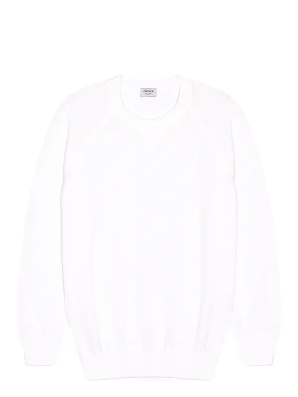 GHIAIA Cotton Raglan Crewneck - Latte