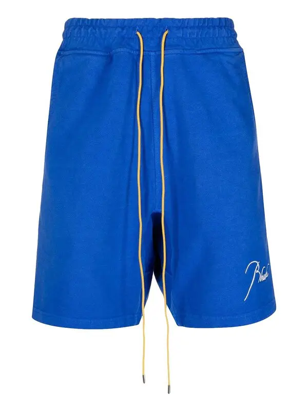 Rhude Embroidered Logo Drawstring Shorts - Blue