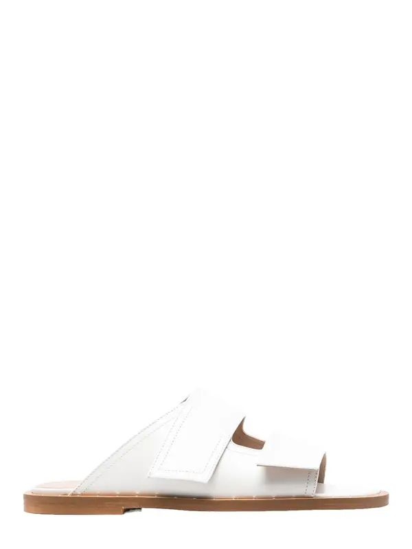 SCAROSSO Karen Leather Sandals - White