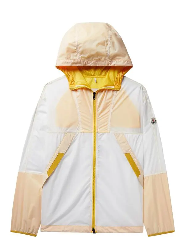 Moncler Doi Logo-appliquéd Webbing-trimmed Nylon Hooded Jacket - White