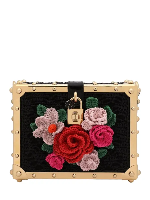 Dolce & Gabbana Dolce Box Raffia Top-handle Bag - Black