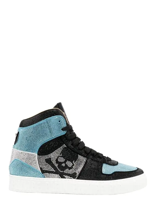 Philipp Plein Crystal-embellished High-top Sneakers - Blue