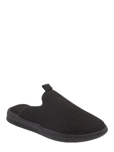 LUSSO CLOUD Pelli Waffle Knit Slipper - Jet Black/matte Black