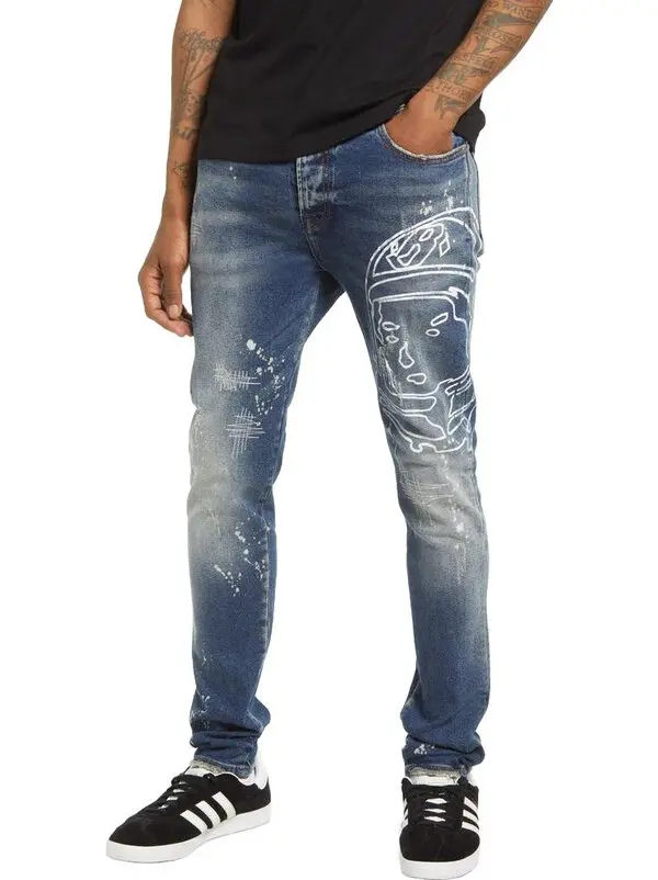 BILLIONAIRE BOYS CLUB Large Helmet Straight Leg Jeans - Firefly