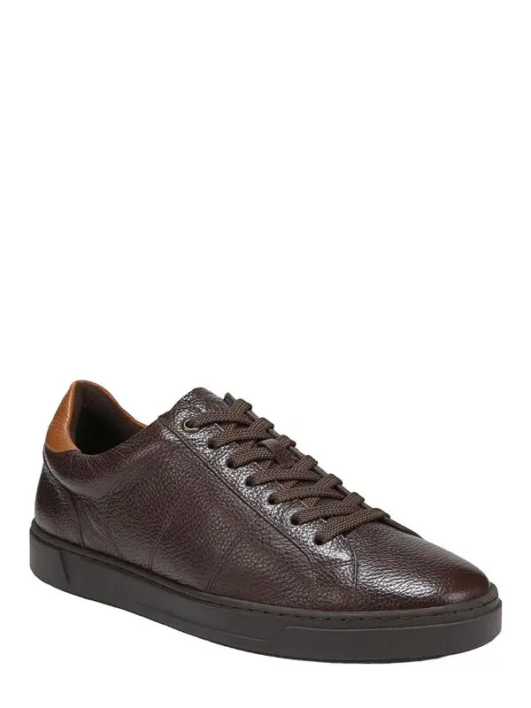Vionic Lucas Leather Low Top Sneaker - Chocolate Gnch Lthr