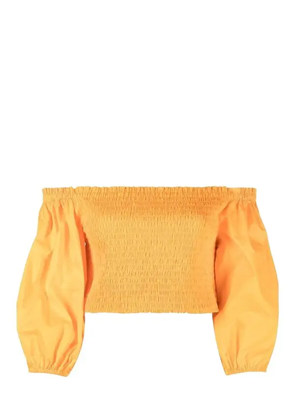 Patrizia Pepe Off-shoulder Smocked Top - Orange