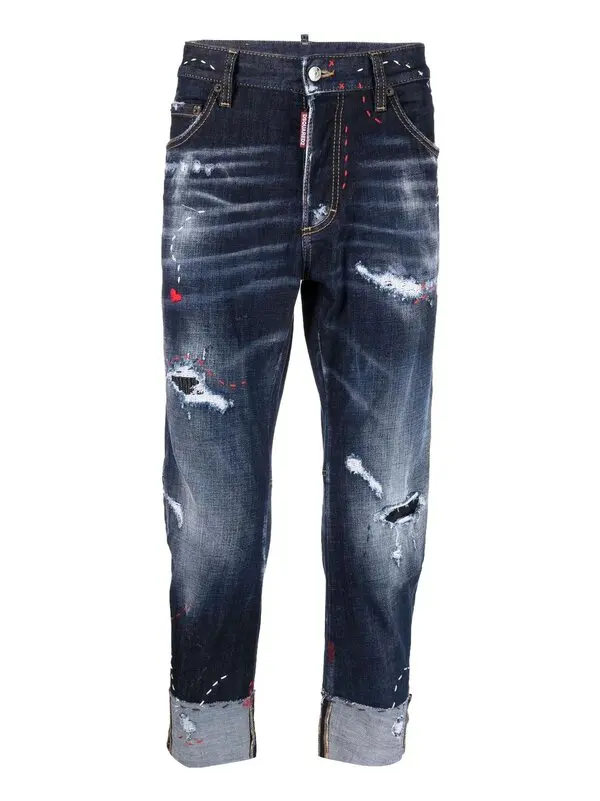 Dsquared2 Distressed Slim-fit Jeans - Blue
