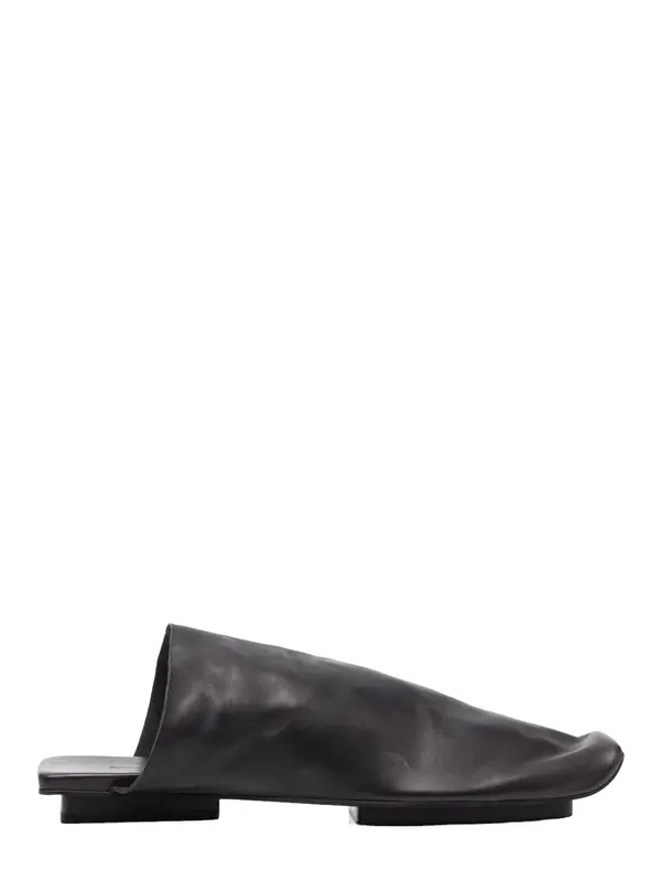 UMA WANG Square-toe Flat Mules - Black