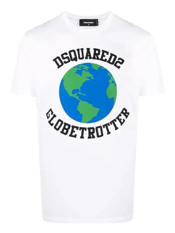 Dsquared2 Globetrotter Logo-print T-shirt - White
