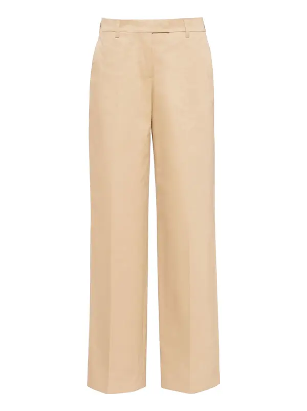 Miu Miu Mid-rise Straight Leg Chino Trousers - Neutrals