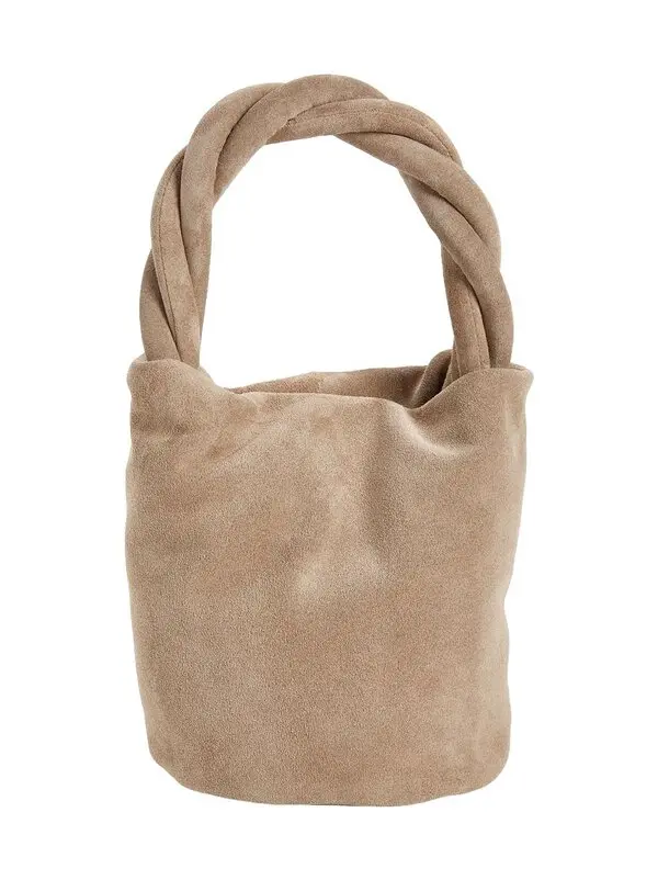 YVONNE KONE Mini Johanna Suede Bucket Bag - Stone