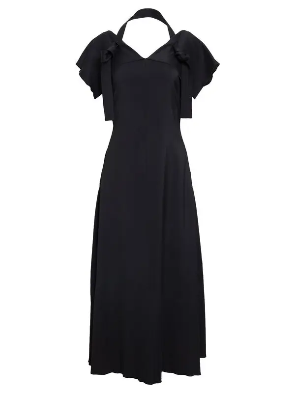 Rosetta Getty Draped Cady Maxi Dress - Black