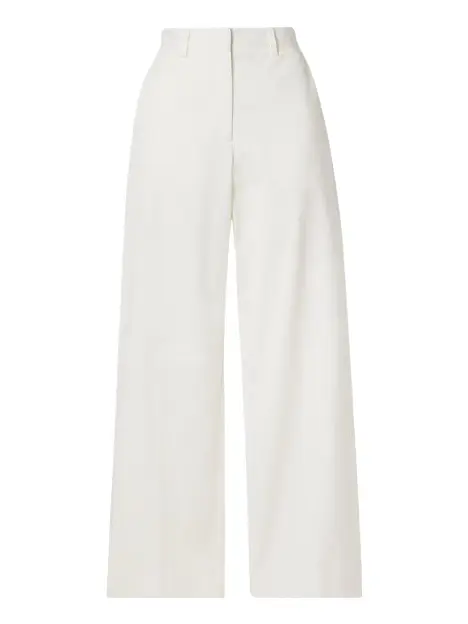 Matteau Organic Cotton-blend Twill Straight-leg Pants - White