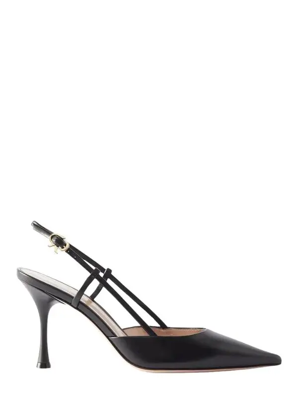 GIANVITO ROSSI Ascent 85 Leather Slingback Pumps - Black