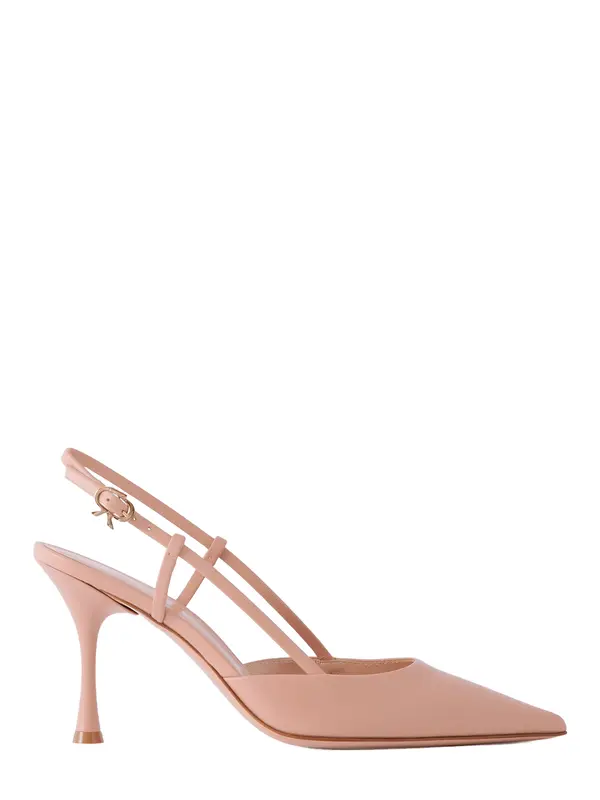 GIANVITO ROSSI Ascent 85 Leather Slingback Pumps - Neutrals