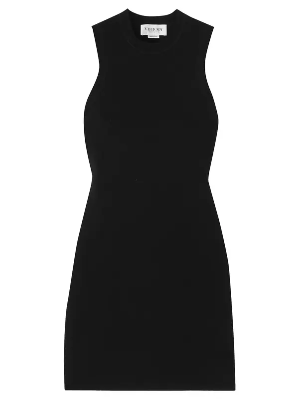 Victoria Beckham Vb Body Stretch-knit Mini Dress - Black