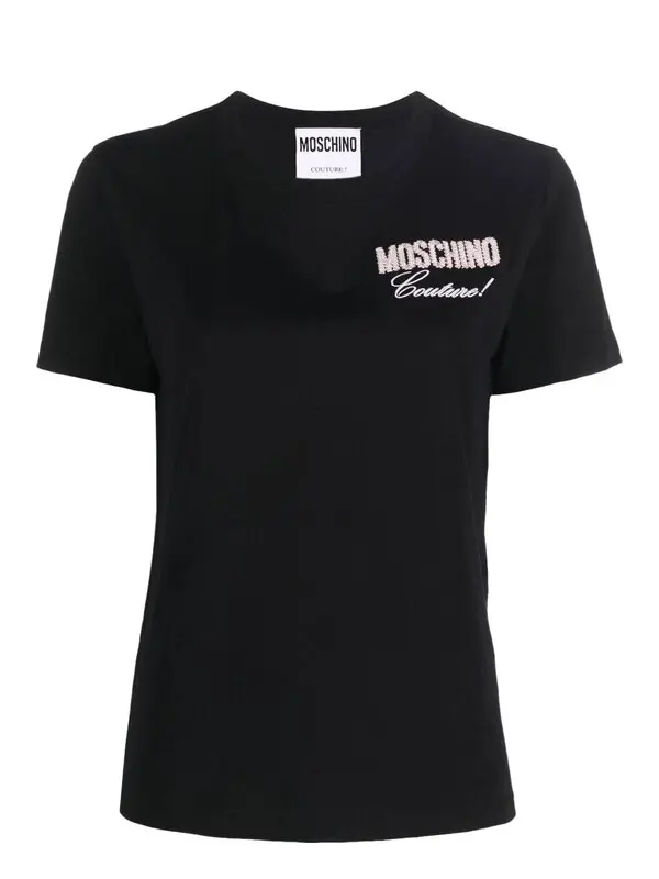 Moschino Embroidered Logo T-shirt - Black