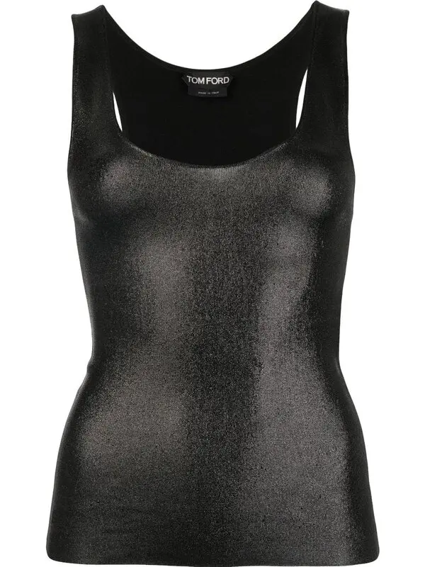 TOM FORD Metallic Sleeveless Top - Black