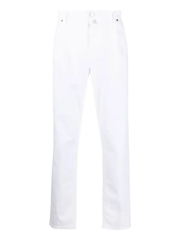 Incotex Pleat-detail Straight-leg Trousers - White